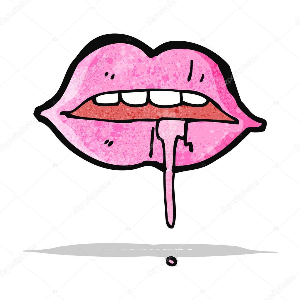 Drooling mouth cartoon Stock Illustration by ©lineartestpilot #59660037