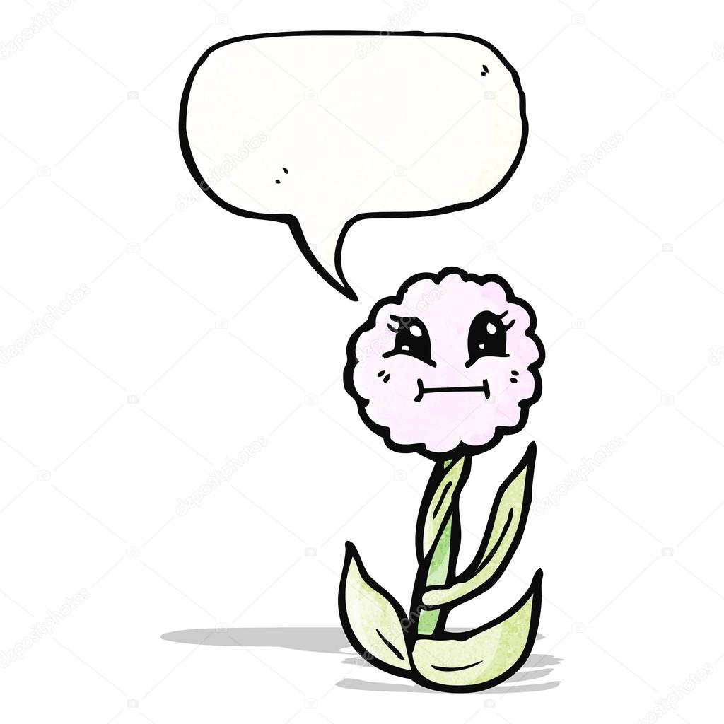 Cute cartoon flower with speech bubble Stock Vector by ©lineartestpilot ...