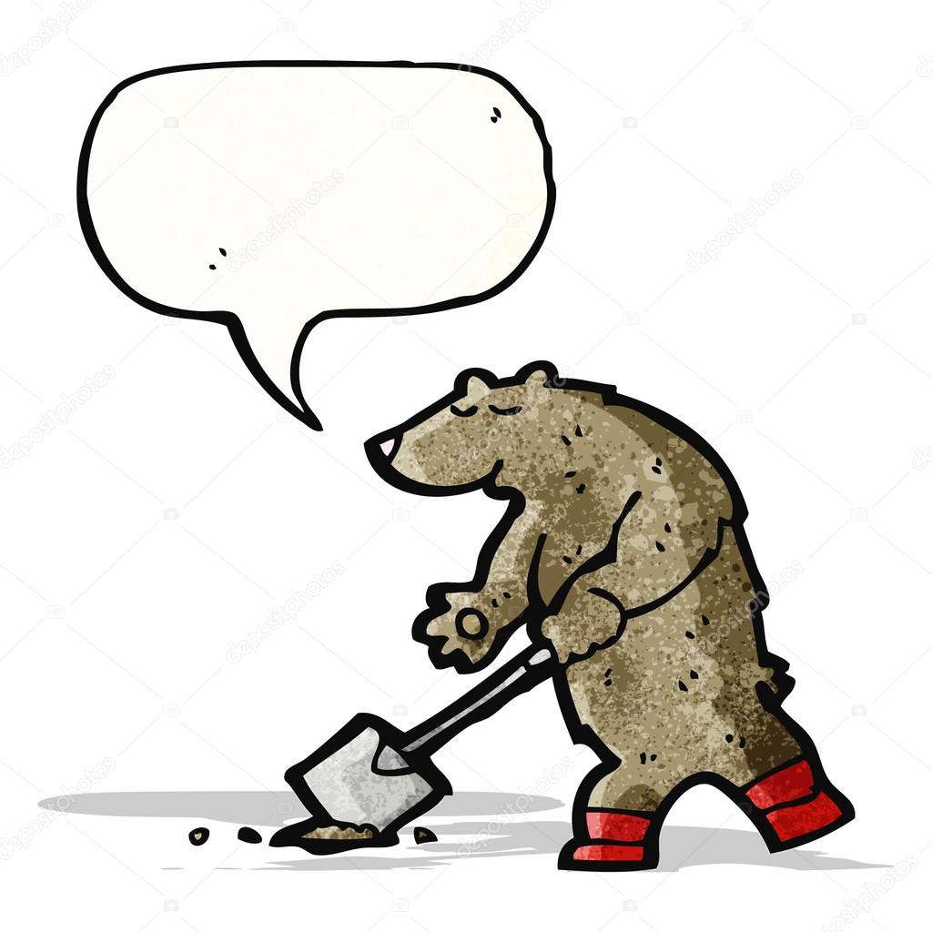 Cartoon bear digging Stock Vector by ©lineartestpilot 61139581