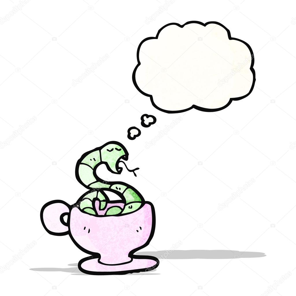 Snake in coffee cup cartoon Stock Vector by ©lineartestpilot 61143275