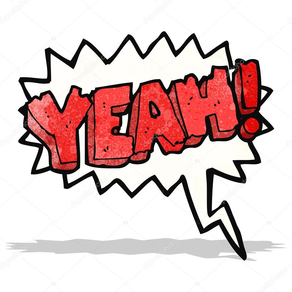 Dibujos animados YEAH grito Vector de stock #61160911 de ©lineartestpilot