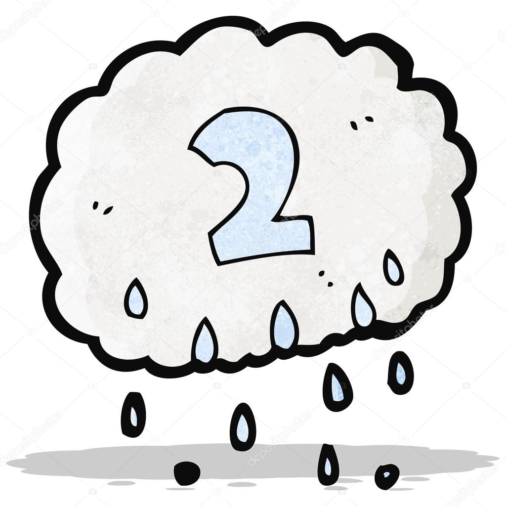 Dibujos animados raincloud con el número dos Vector de stock por ...