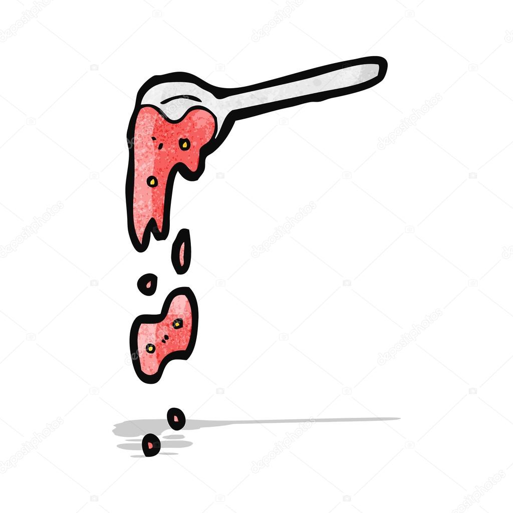 Cartoon spoon of jam Stock Illustration by ©lineartestpilot #61165821