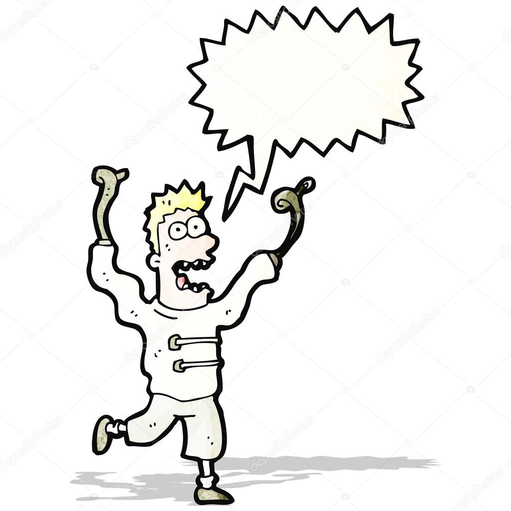 Person In Straight Jacket Cartoon