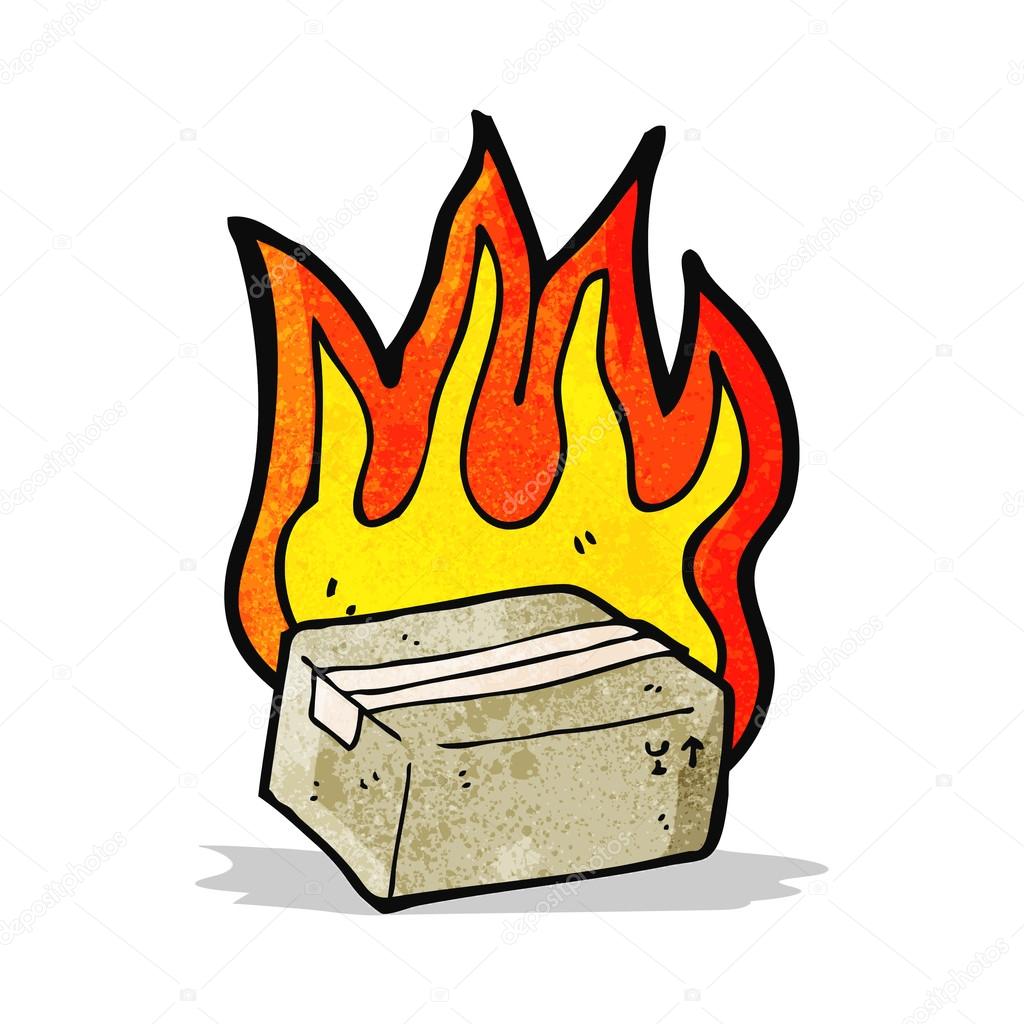 Flaming box cartoon Stock Vector by ©lineartestpilot 61167709