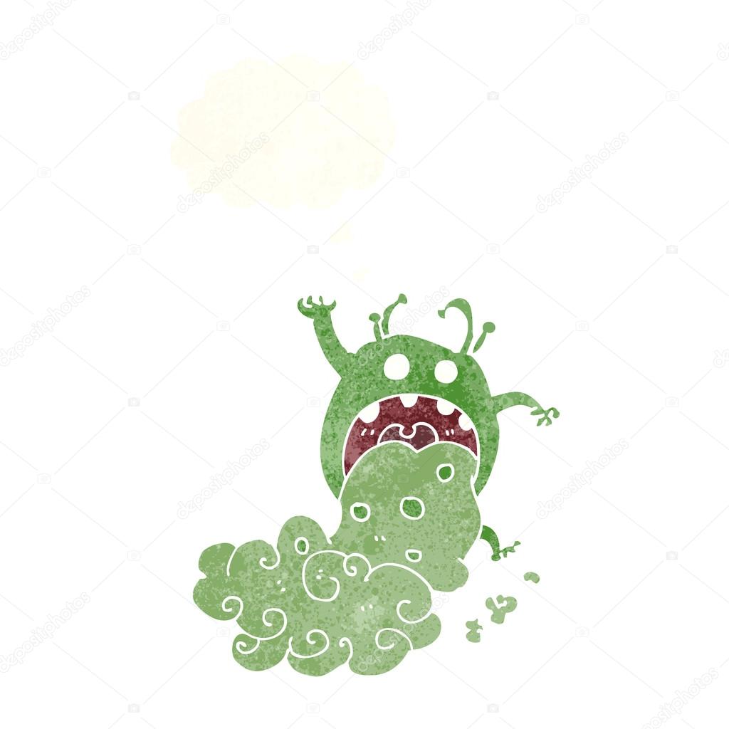 Cartoon gross monster being sick with thought bubble Stock Vector Image ...