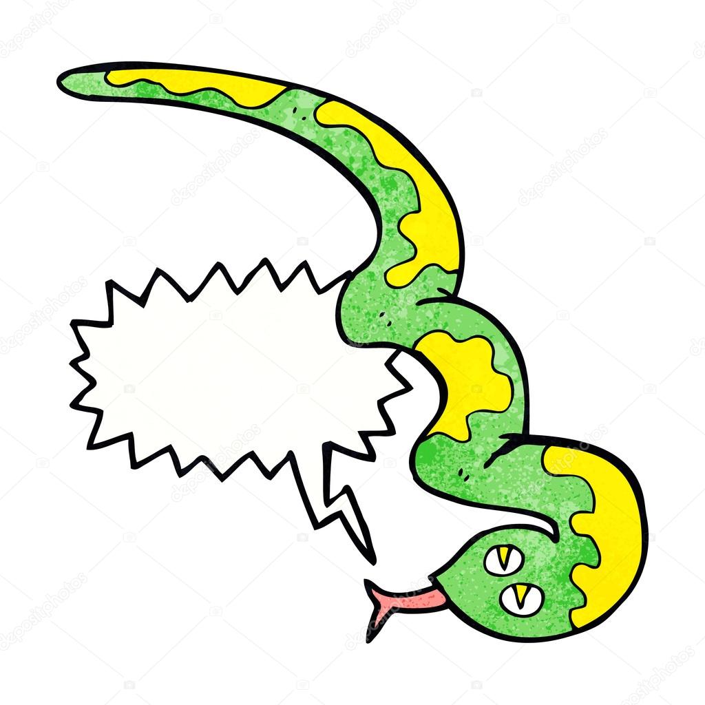 Cartoon hissing snake with speech bubble Stock Vector Image by ...