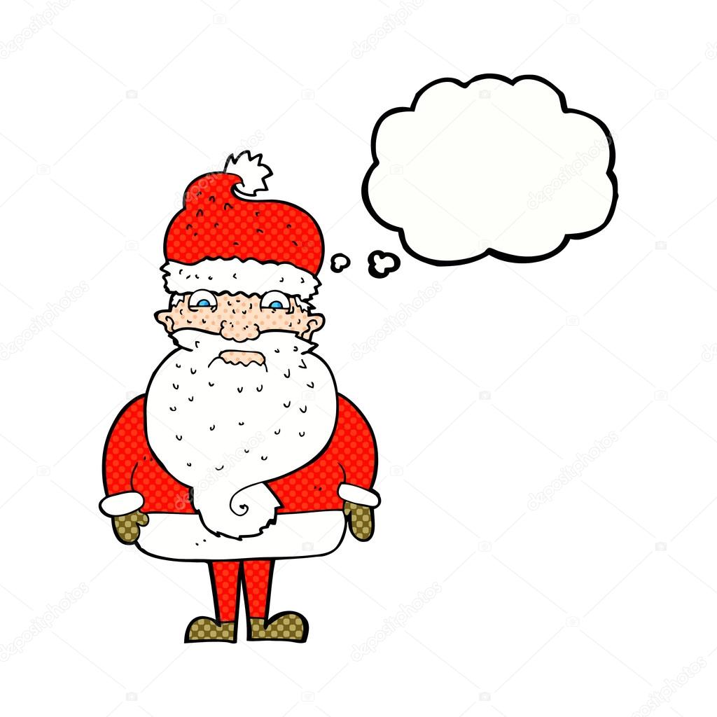 Cartoon grumpy santa claus with thought bubble Stock Vector Image by ...