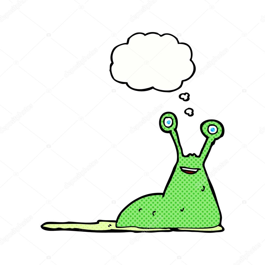 Cartoon slug with thought bubble Stock Vector Image by ©lineartestpilot ...