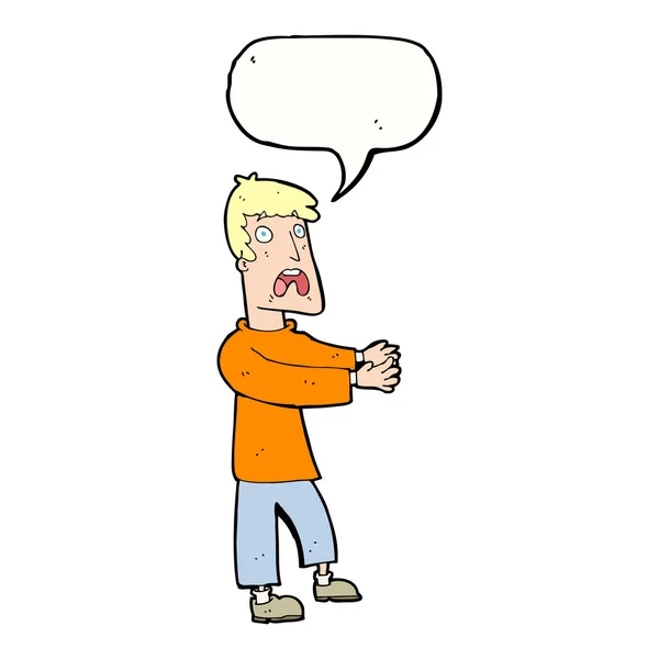 Dibujos Animados Hombre Pensamiento Positivo En Harapos Con Burbuja Del