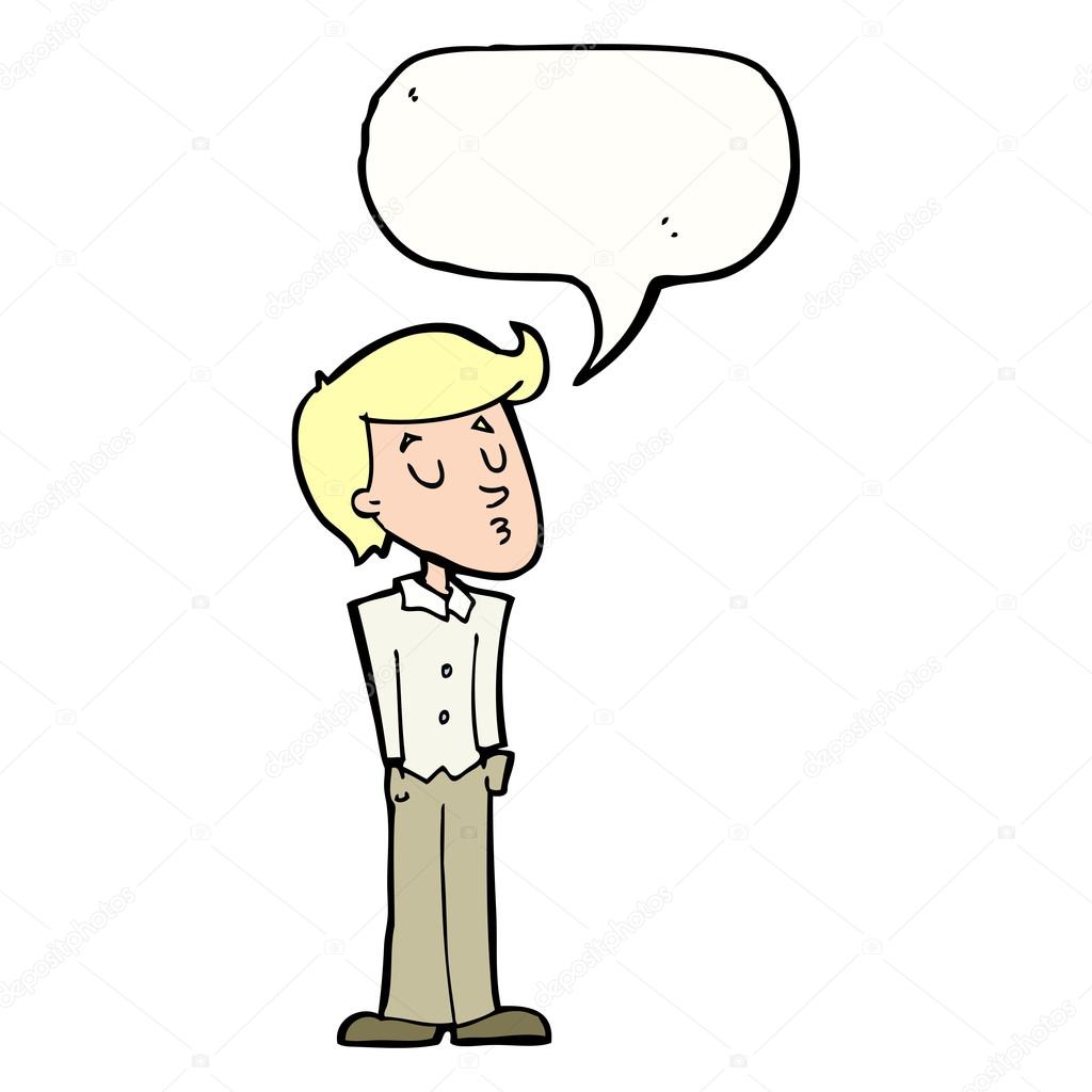 Cartoon calm man with speech bubble Stock Vector Image by ...