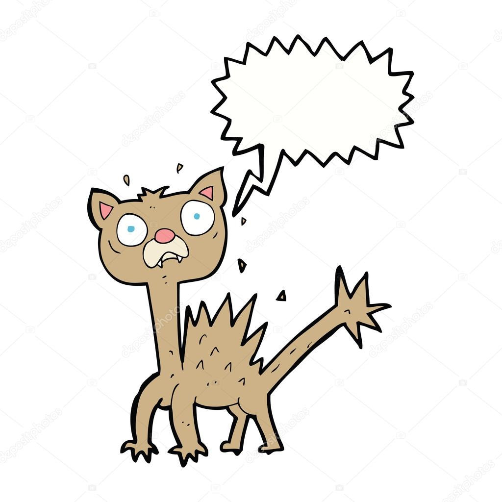 Scared Running Cat Cartoon