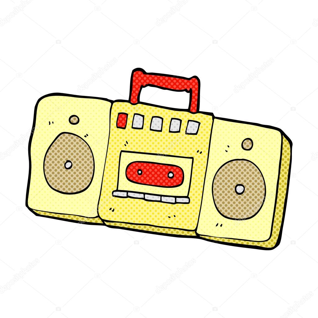 Comic cartoon radio cassette player Stock Vector Image by ...