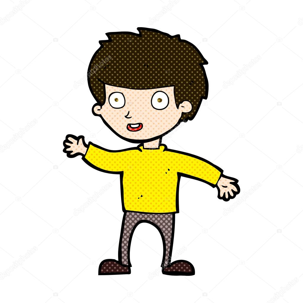 Comic cartoon happy boy Stock Vector by ©lineartestpilot 73589565