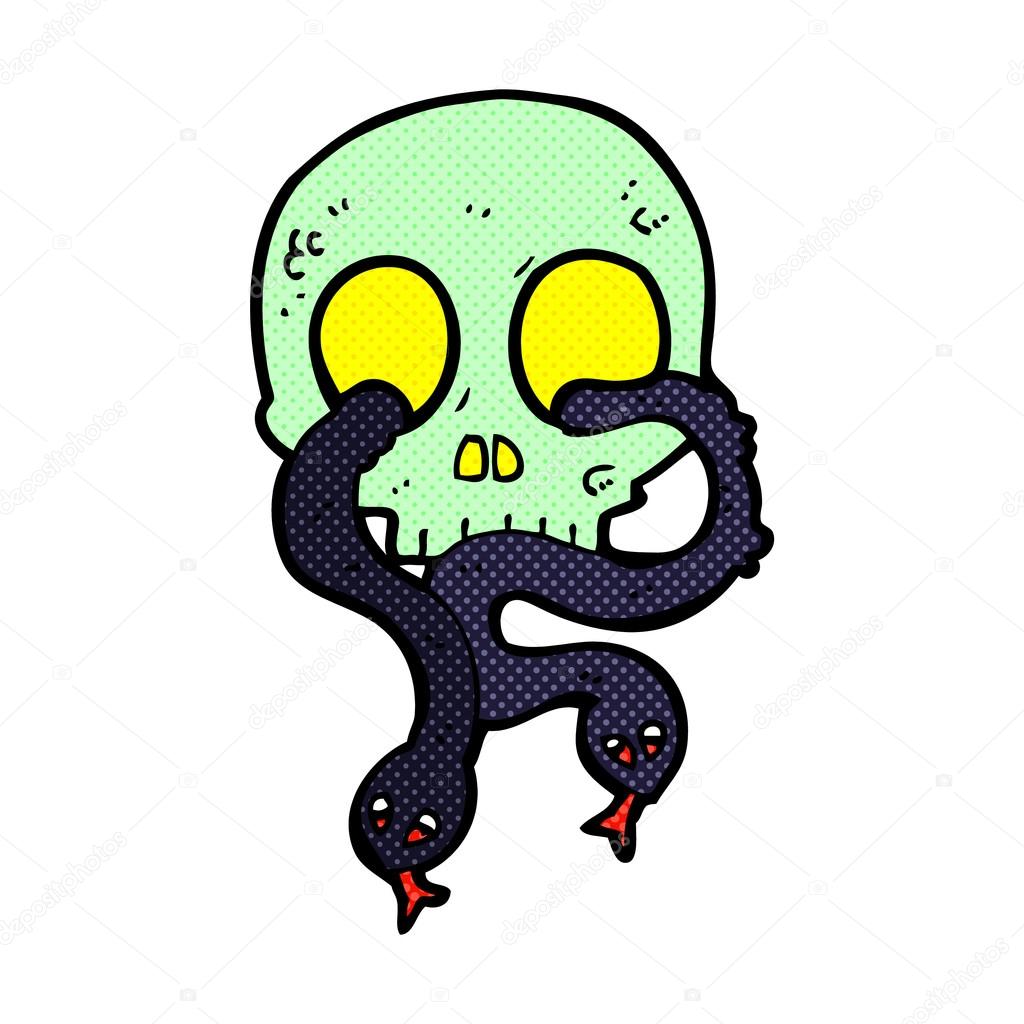 Comic cartoon skull with snakes Stock Vector Image by ©lineartestpilot ...