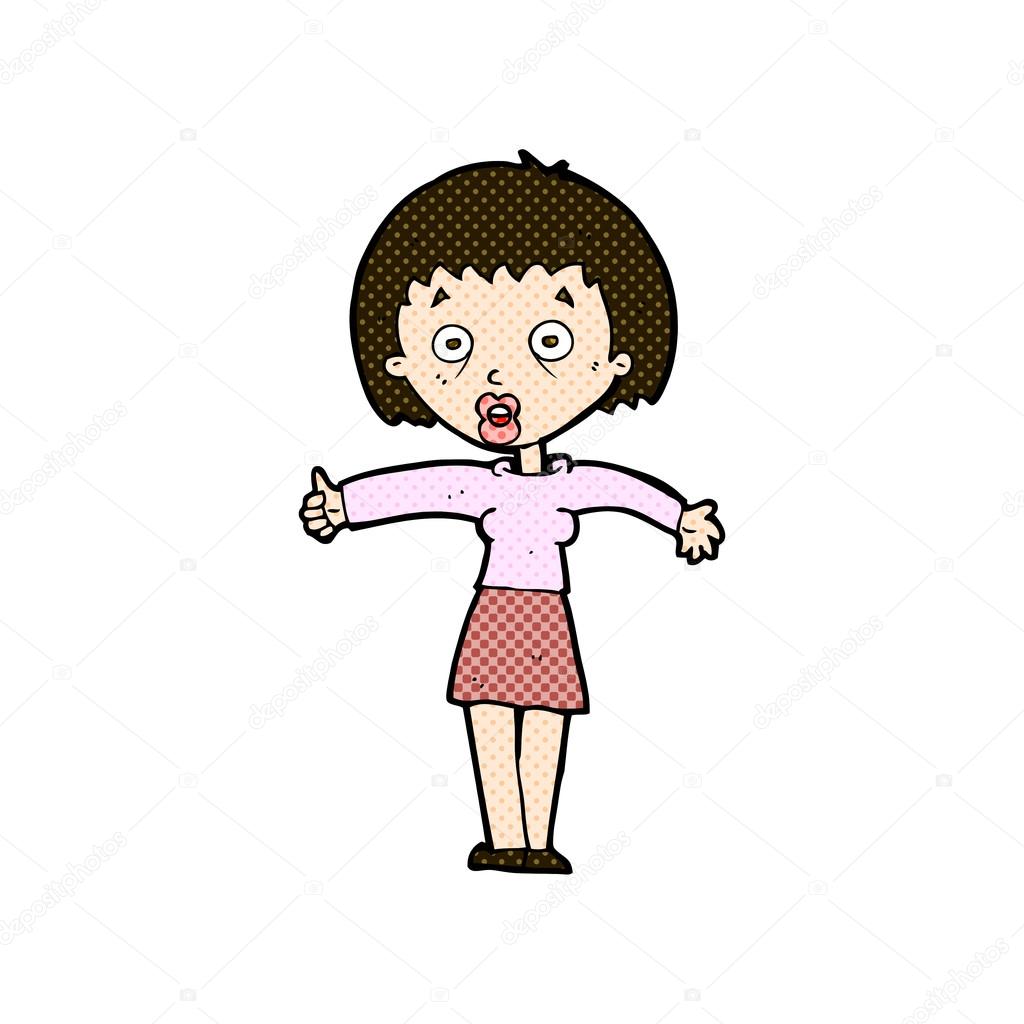 Comic cartoon amazed woman Stock Vector by ©lineartestpilot 73593823