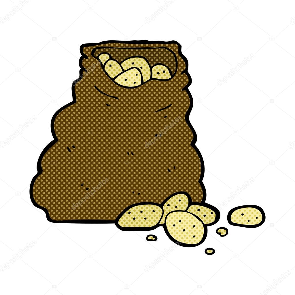 Comic cartoon sack of potatoes Stock Vector by ©lineartestpilot 73595483