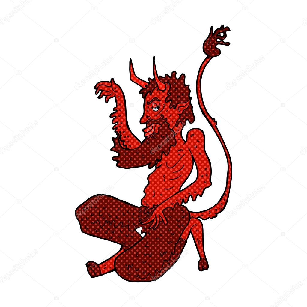 Comic cartoon traditional devil Stock Vector by ©lineartestpilot 73596147