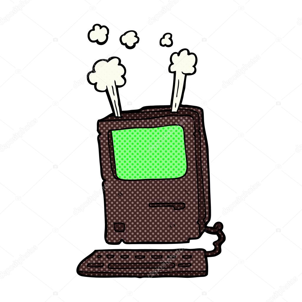 Comic cartoon old computer Stock Vector by ©lineartestpilot 73599915