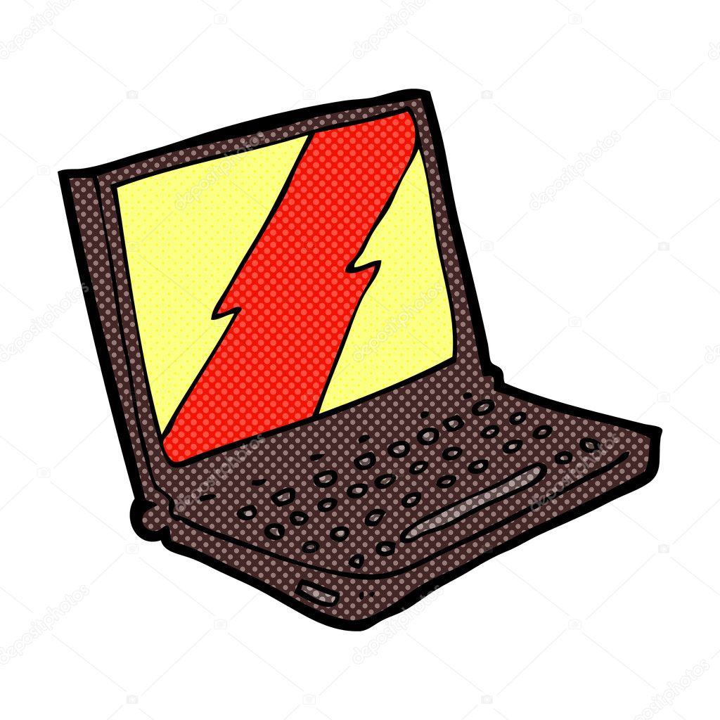 Comic cartoon laptop computer Stock Illustration by ©lineartestpilot ...