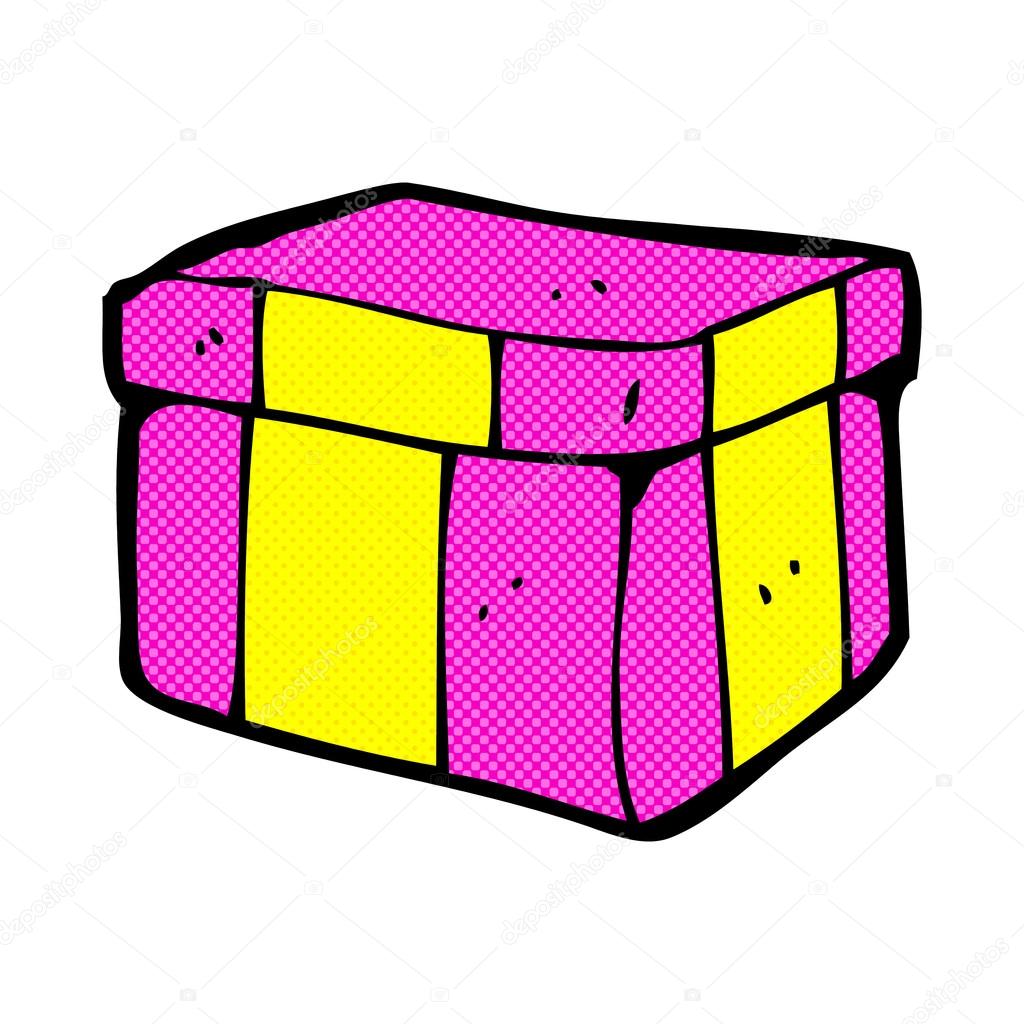 Comic cartoon present Stock Vector by ©lineartestpilot 73745181