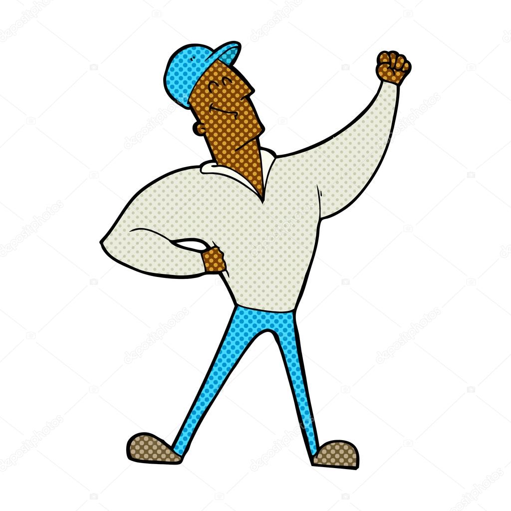 Comic cartoon man striking heroic pose Stock Vector by ©lineartestpilot ...