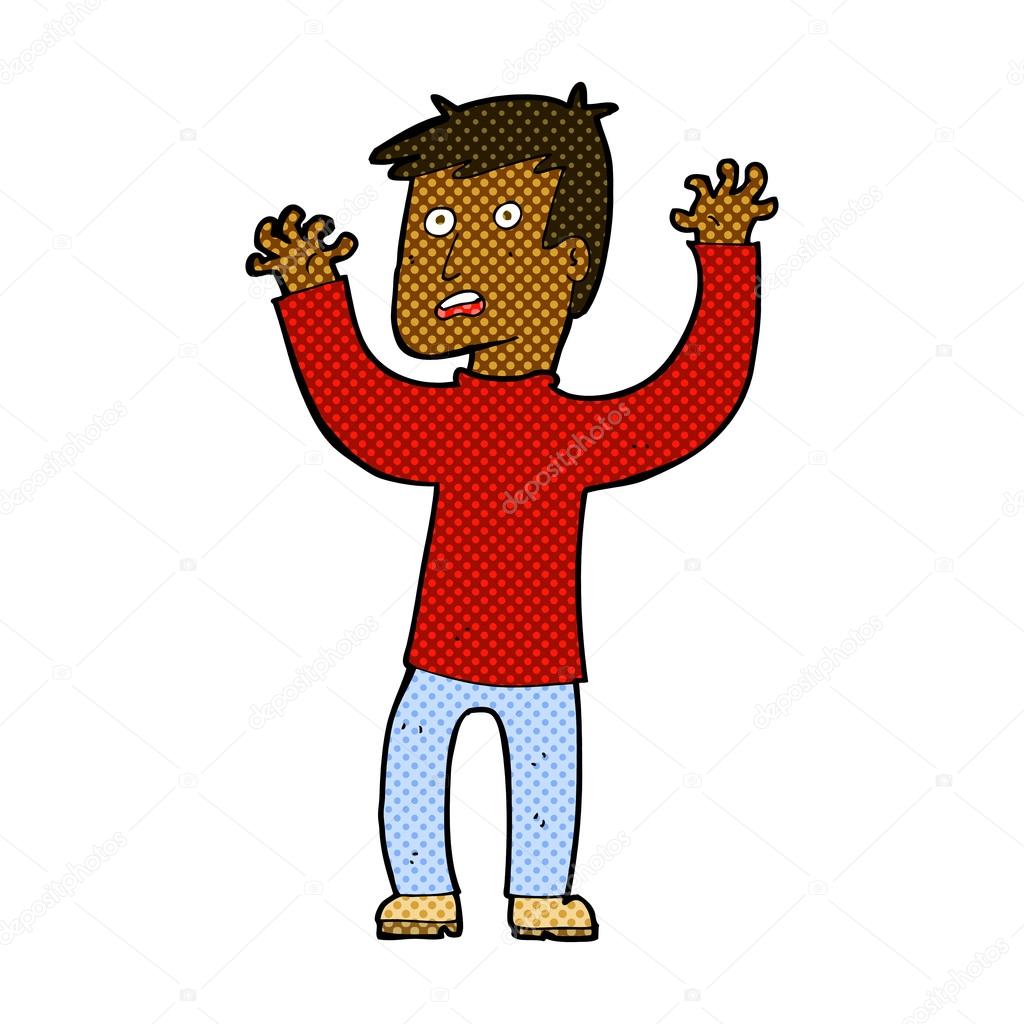 Comic cartoon terrified man Stock Vector by ©lineartestpilot 73748833