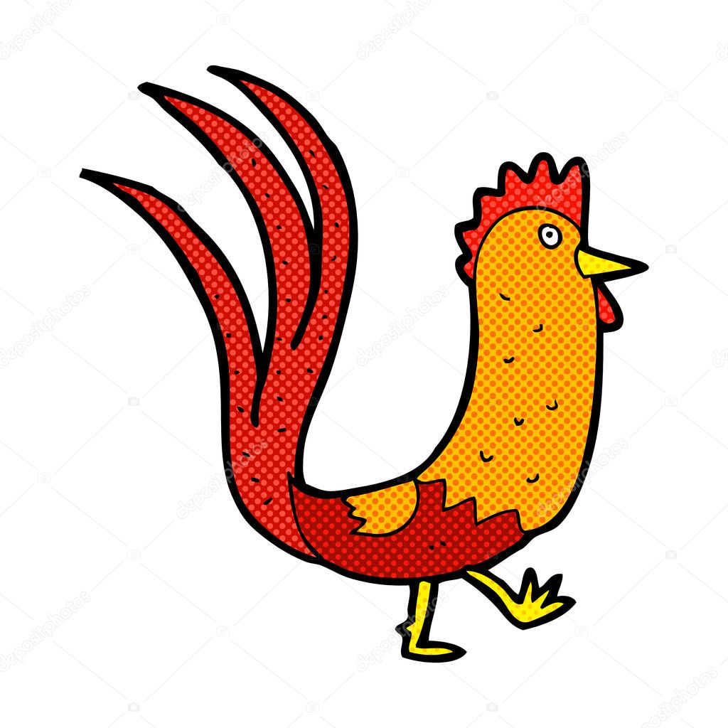Comic cartoon cockerel Stock Vector by ©lineartestpilot 73749051