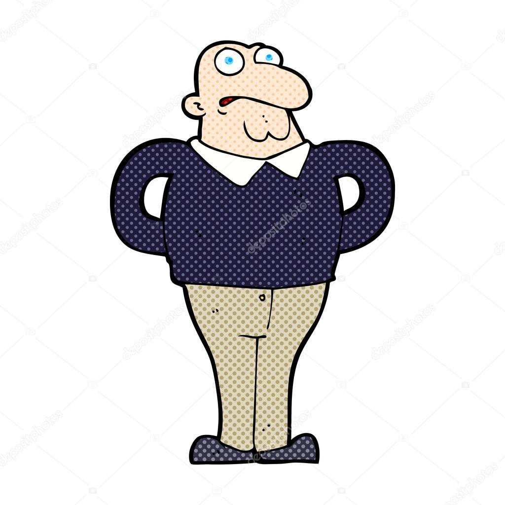 Comic cartoon worried man Stock Vector by ©lineartestpilot 74311613