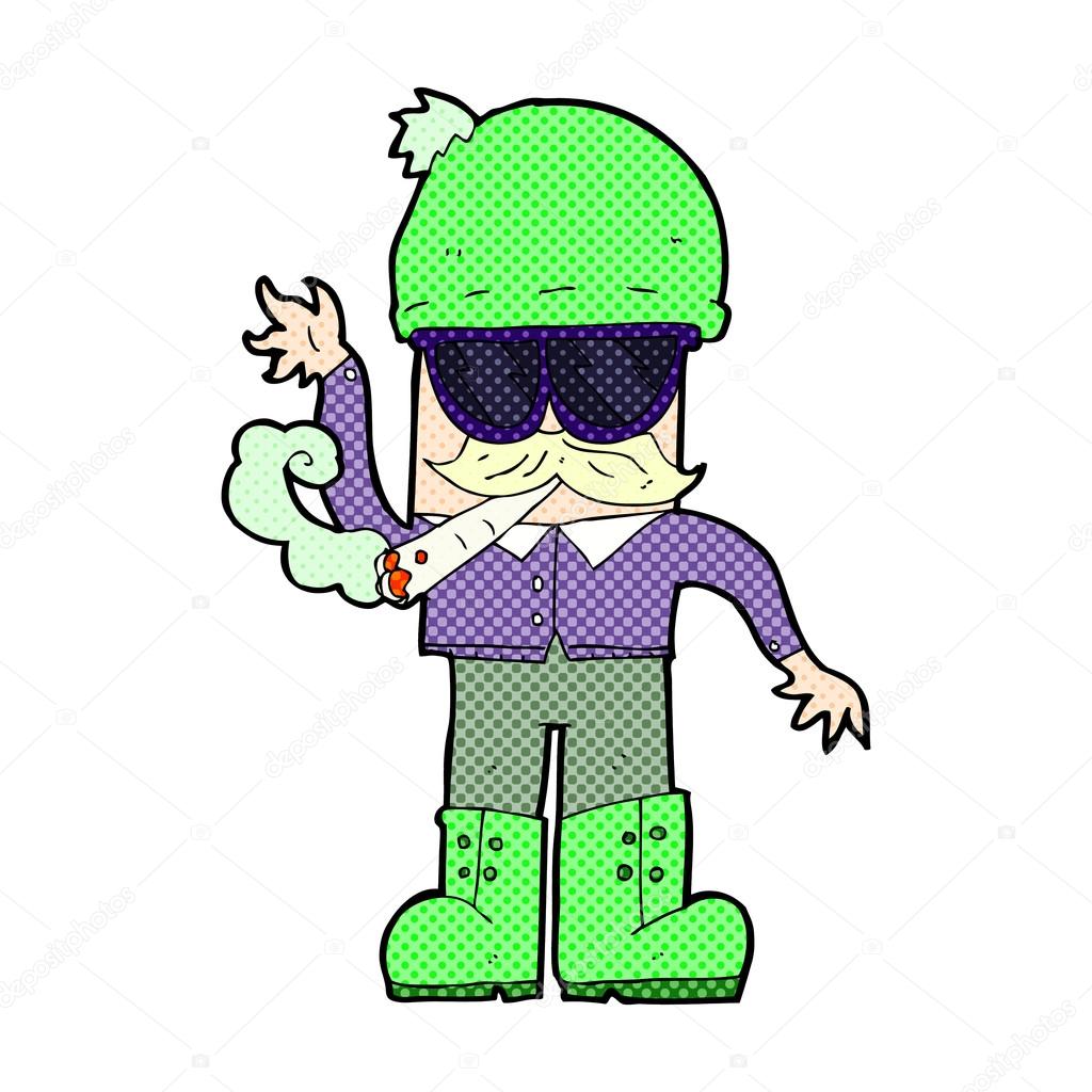 Cartoon Guy Smoking Weed