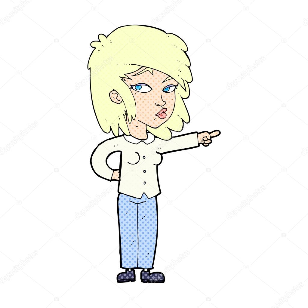 Comic cartoon woman pointing Stock Vector by ©lineartestpilot 74314813