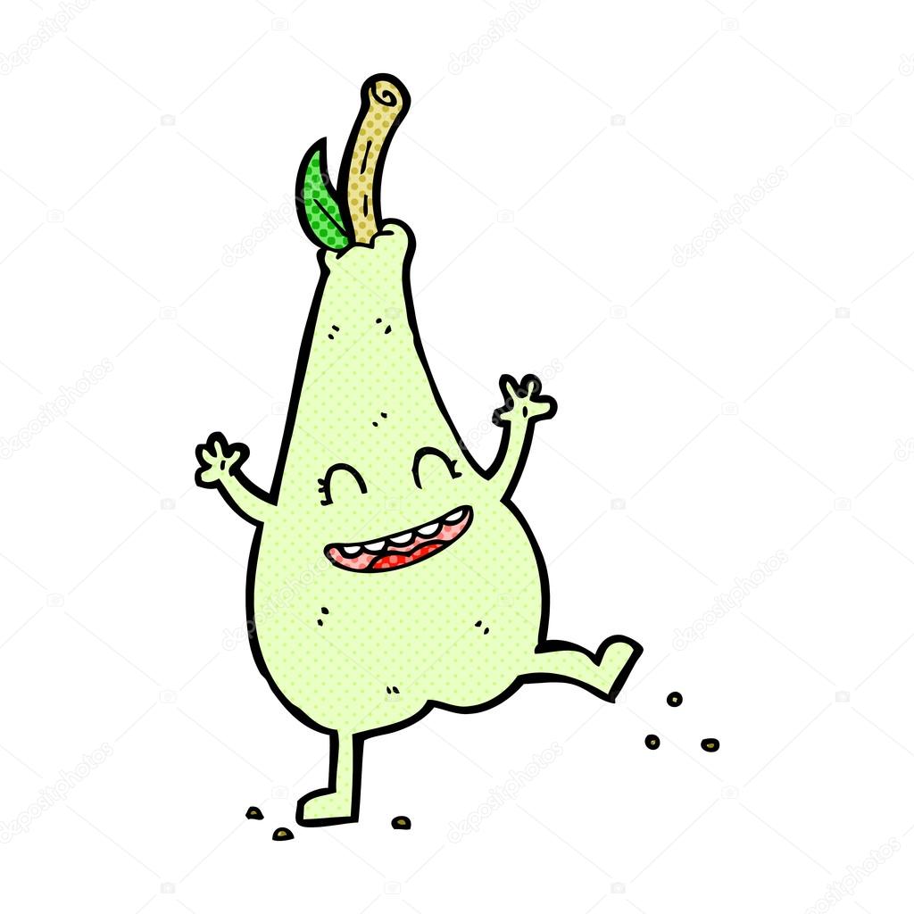 Comic cartoon happy dancing pear Stock Vector by ©lineartestpilot 74314871