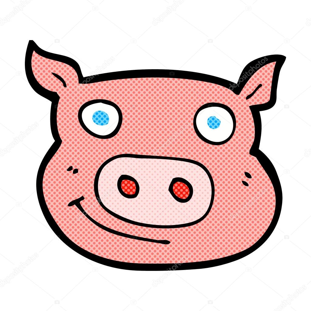 Cara de cerdo historieta cómica Vector de stock #74321221 de ...