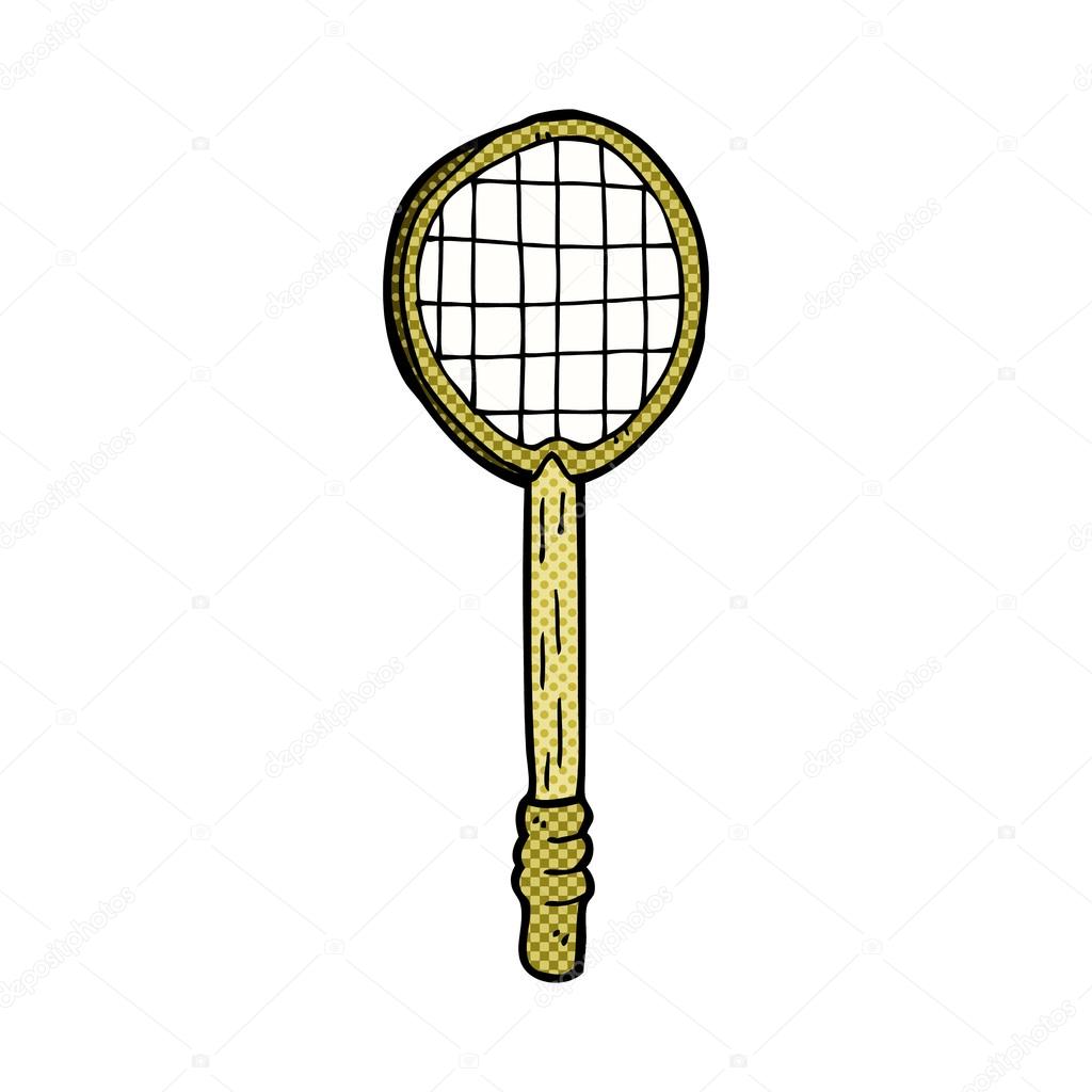 Comic cartoon old tennis racket Stock Vector Image by ©lineartestpilot ...
