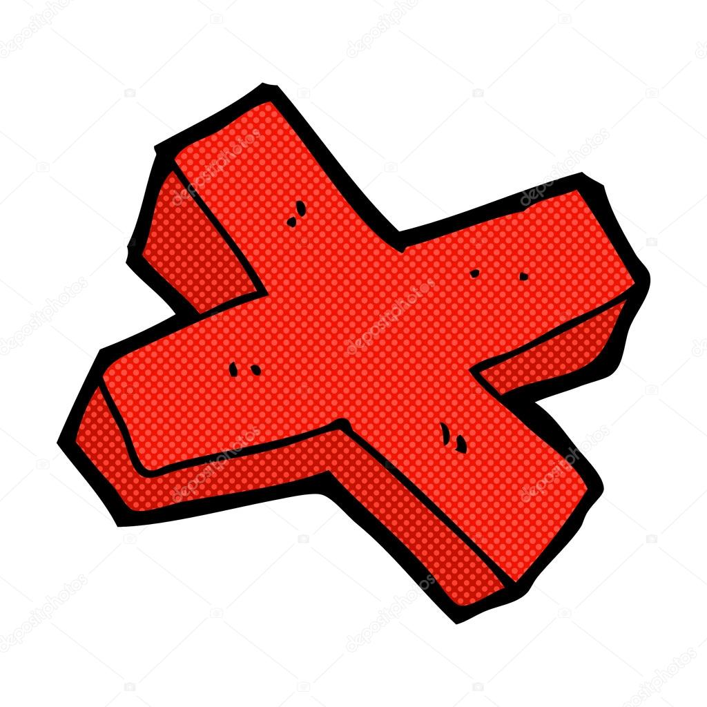 Comic cartoon negative cross symbol Stock Vector Image by ...