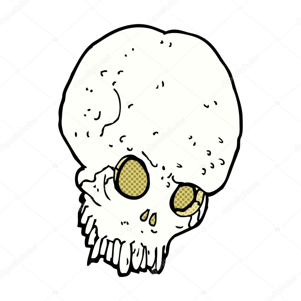 Comic cartoon spooky skull Stock Vector by ©lineartestpilot 74327187