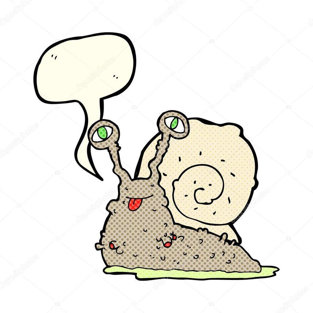 Lesma grossa dos desenhos animados com bolha de fala Vetor de ...