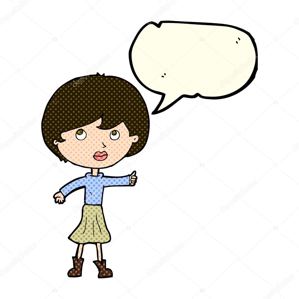 Cartoon woman asking question with speech bubble Stock Illustration by ...