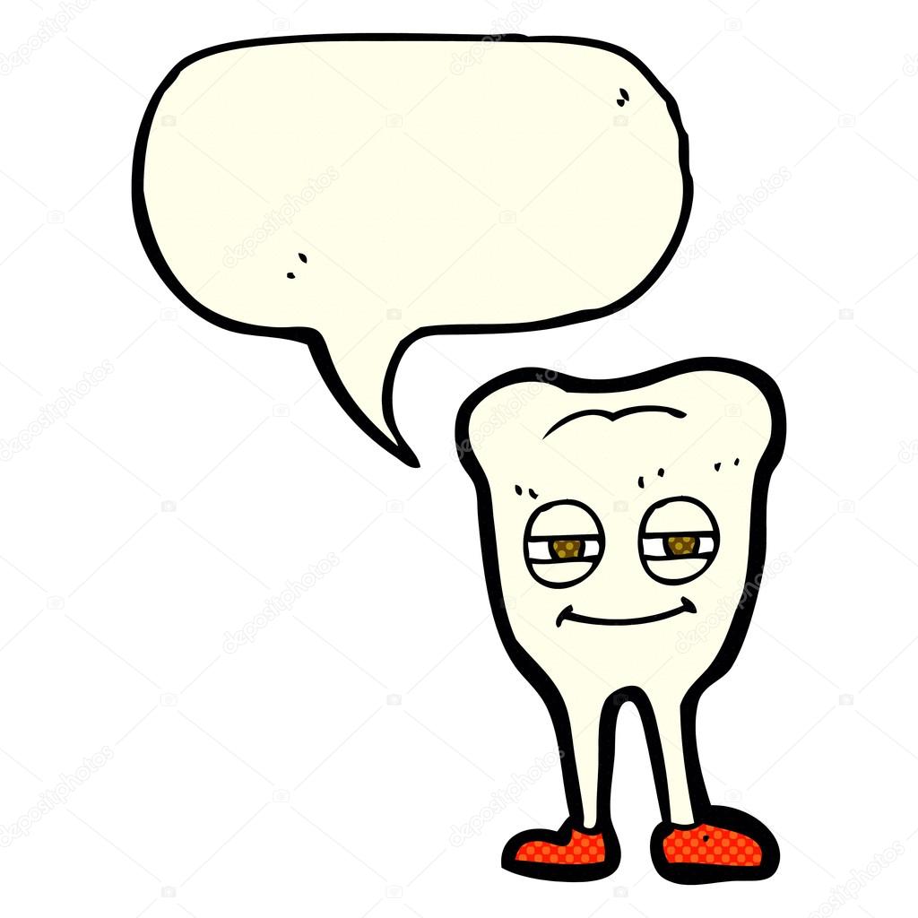 Cartoon smiling tooth with speech bubble Stock Vector by ...