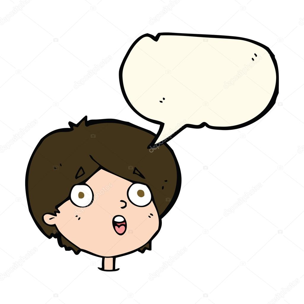 Expresión asombrada de dibujos animados con burbuja del habla Vector de ...