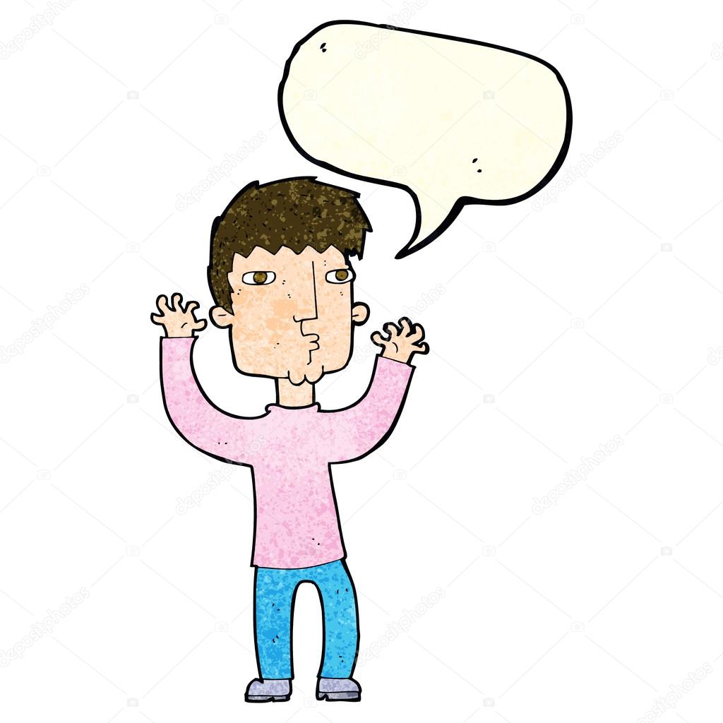 Cartoon anxious man with speech bubble Stock Vector Image by ...