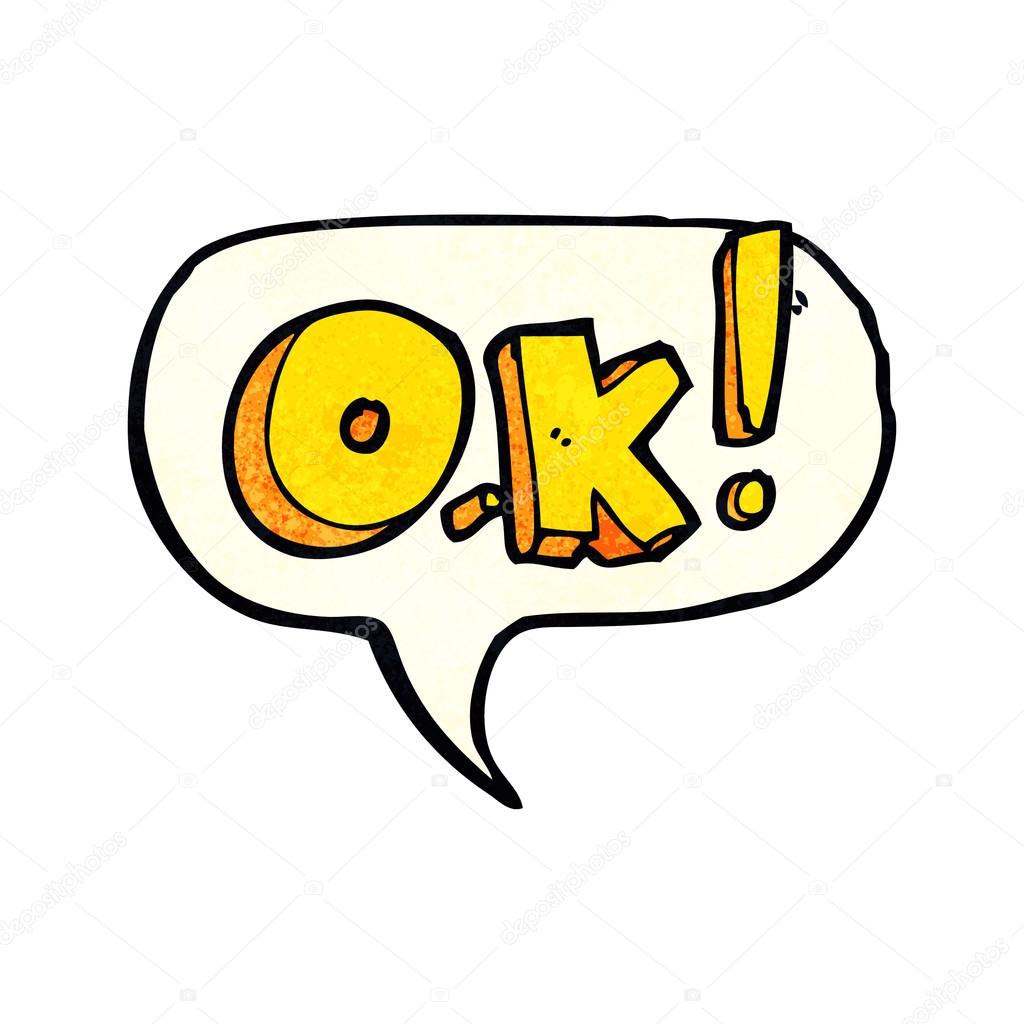 Cartoon OK symbol with speech bubble Stock Vector Image by ...