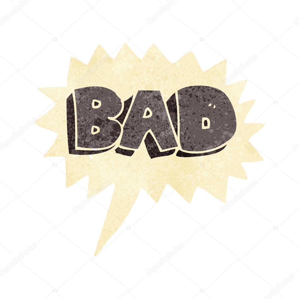 Cartoon bad sign with speech bubble Stock Vector Image by ...
