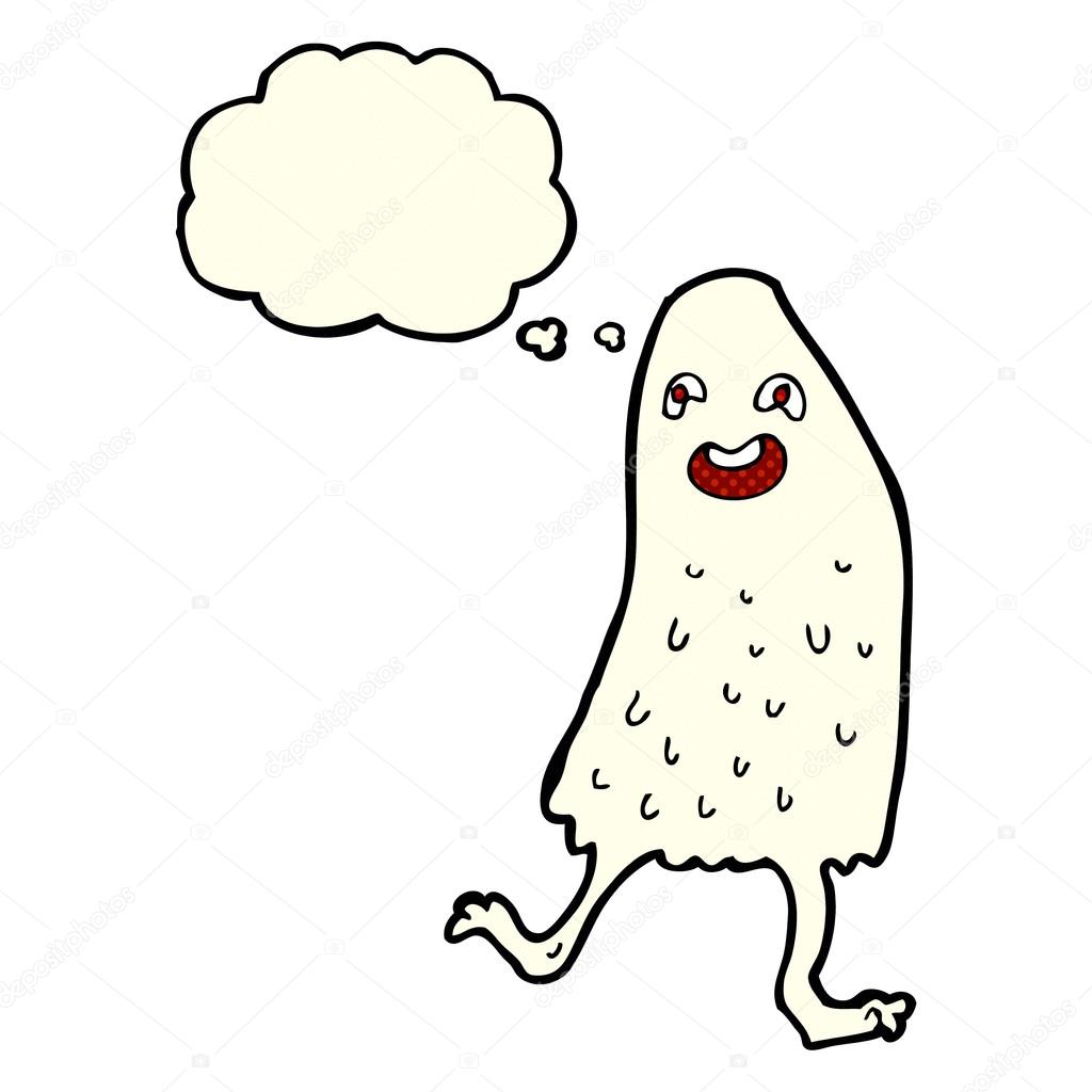 Cartoon funny slime monster with thought bubble Stock Illustration by ...