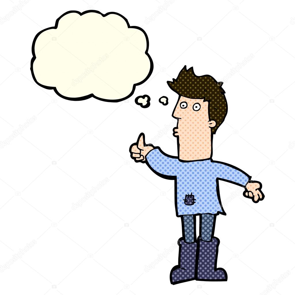 Cartoon poor man with thought bubble — Stock Vector © lineartestpilot ...
