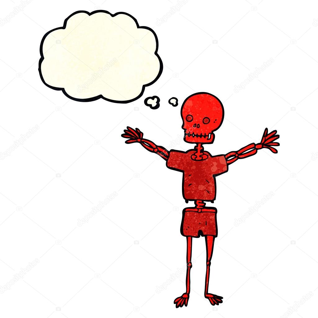 Cartoon skeleton in clothes with thought bubble Stock Vector Image by ...
