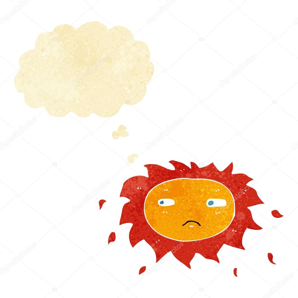 Cartoon sad sun with thought bubble Stock Illustration by ...