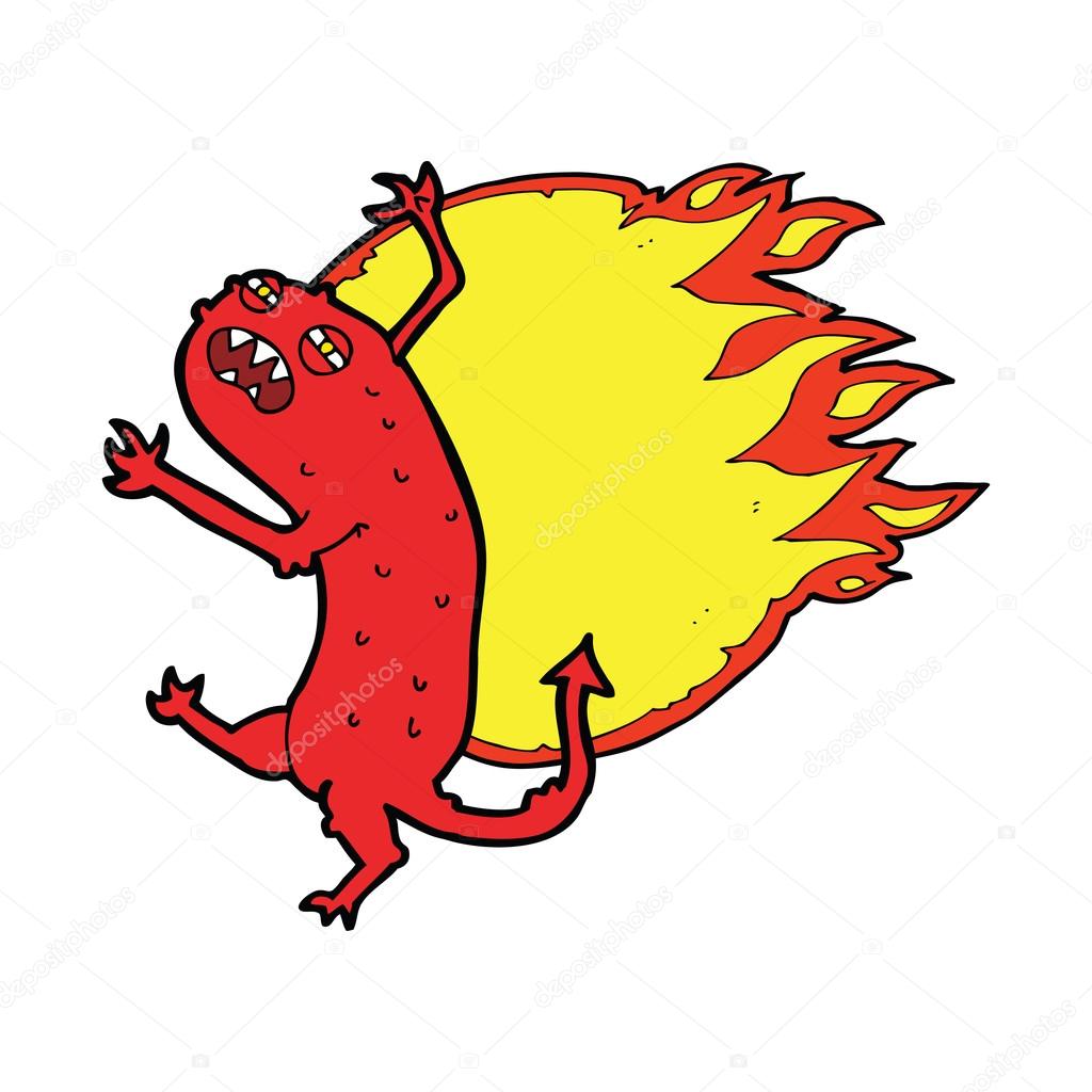 Cartoon monster on fire Stock Vector by ©lineartestpilot 86755848