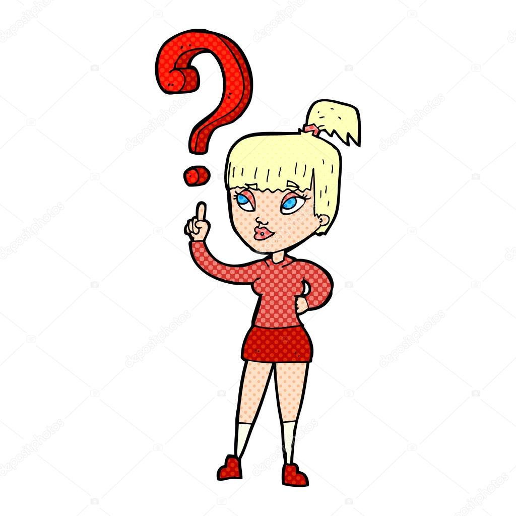 Mujer de dibujos animados con pregunta Stock Vector by ©lineartestpilot ...
