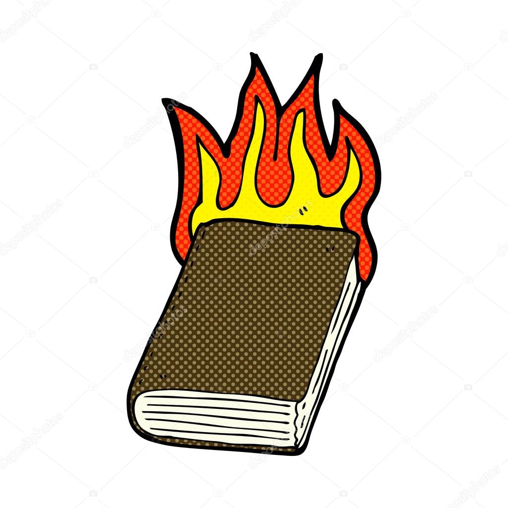 Cartoon burning book Stock Vector by ©lineartestpilot 86822286